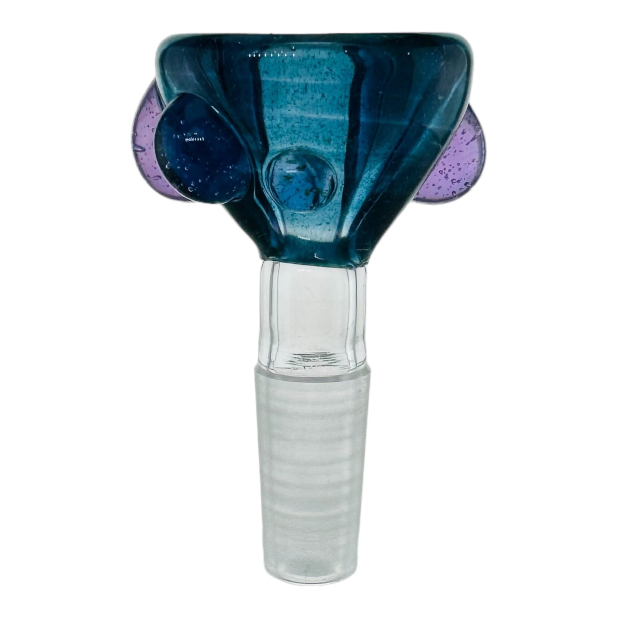 Arko Glass 10mm Flower Bowl Blue Dream Bowl With Wysteria Purple Dots